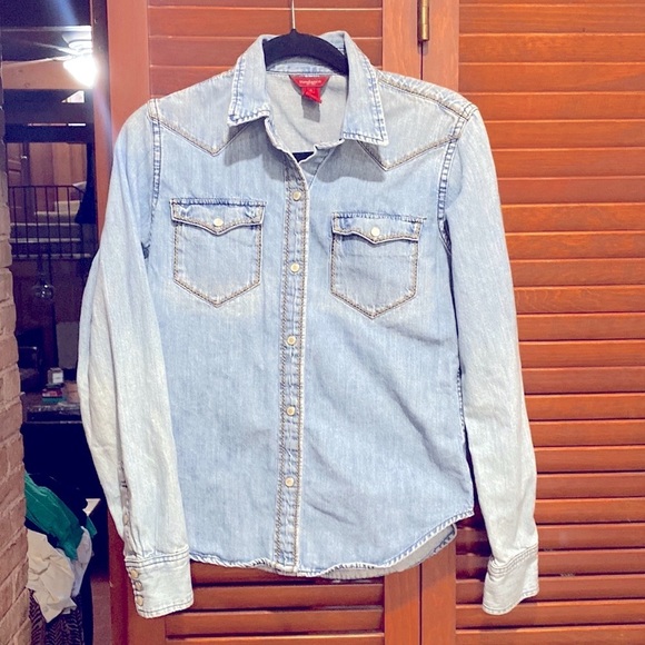 Sundance | Tops | Sundance Denim Snap Front Top | Poshmark